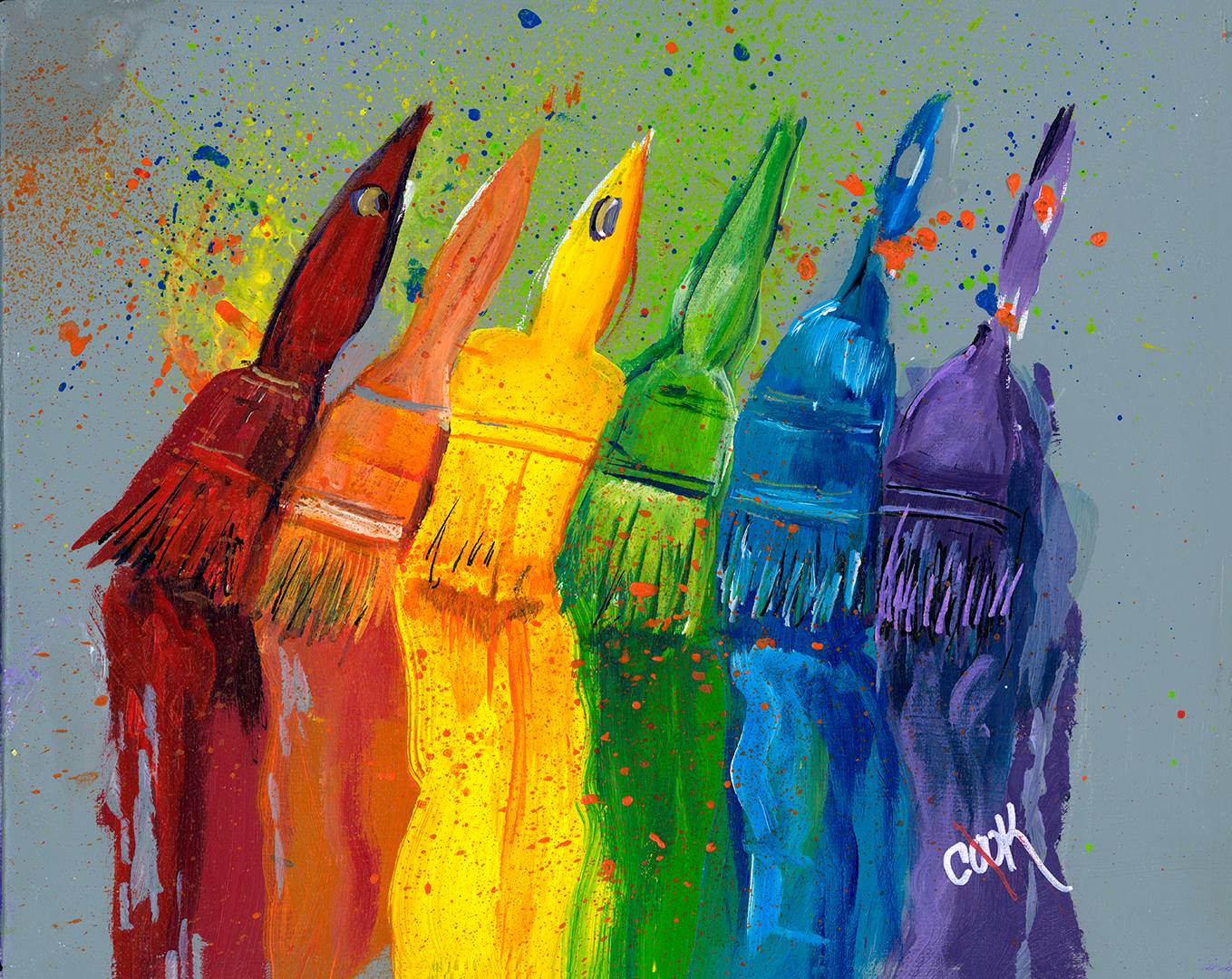 Abstract Paintbrushes and Snowman – Academy of Fine Art and Acrylic ...