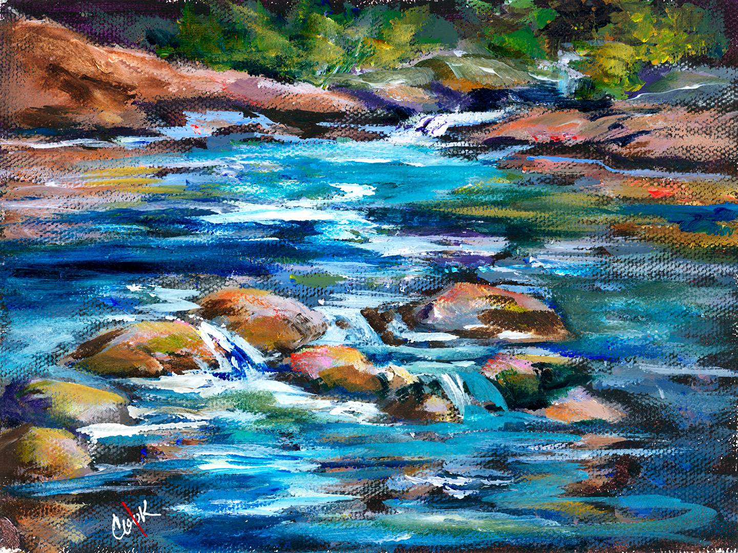 River Rocks – Tutorial – Academy of Fine Art and Acrylic Painting