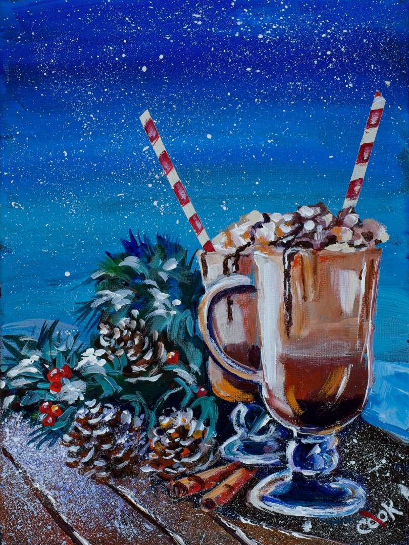 Holiday Cocoa – Tutorial – Academy of Fine Art and Acrylic Painting