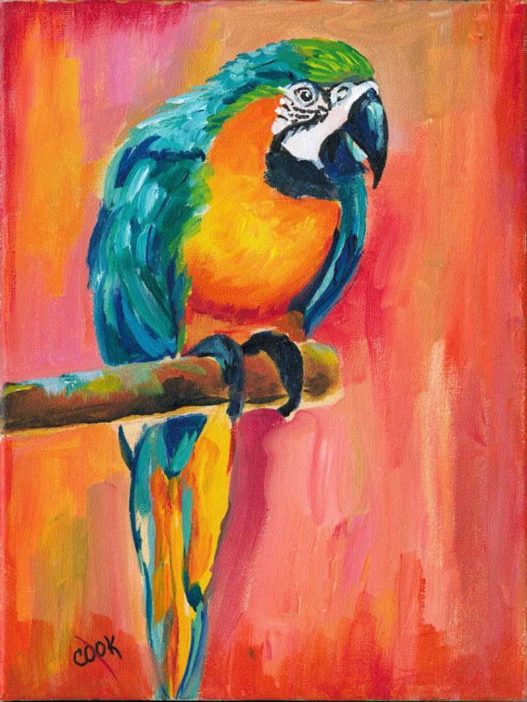 Sunset Parrot – Tutorial – Academy of Fine Art and Acrylic Painting