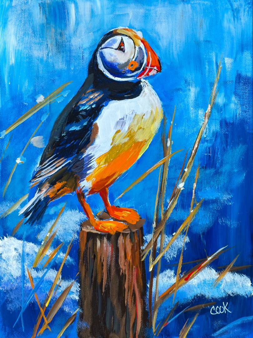 Proud Puffin on Pole – Tutorial – Academy of Fine Art and Acrylic Painting