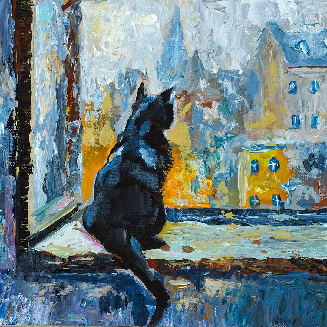 Cat in the Window – Academy of Fine Art and Acrylic Painting